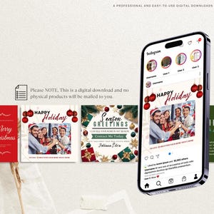 Christmas Instagram Post Template: Editable Holiday Design (canva) - Etsy