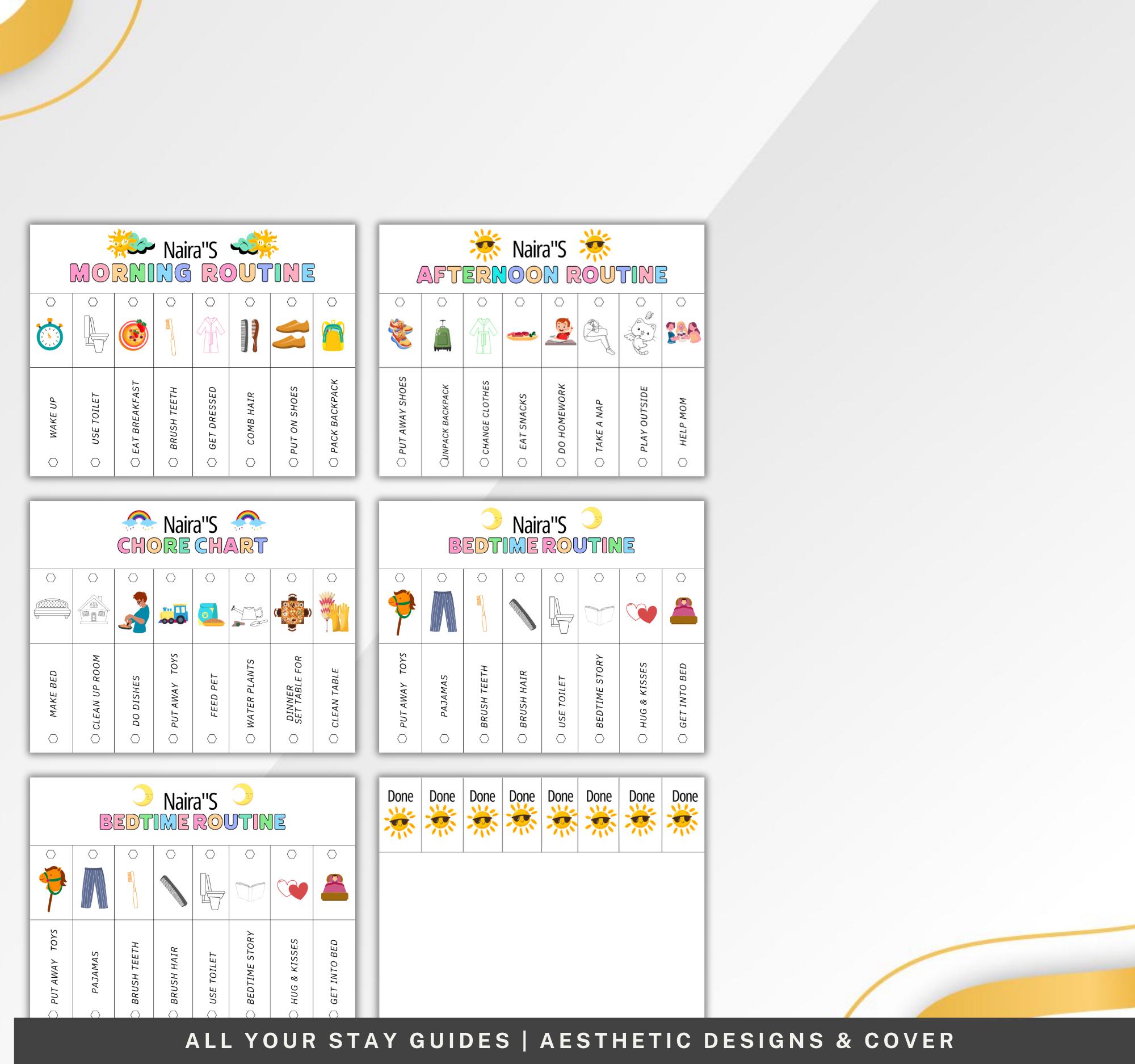 Kids Daily Routine Chart: Visual Task Tracker (PDF) - Etsy