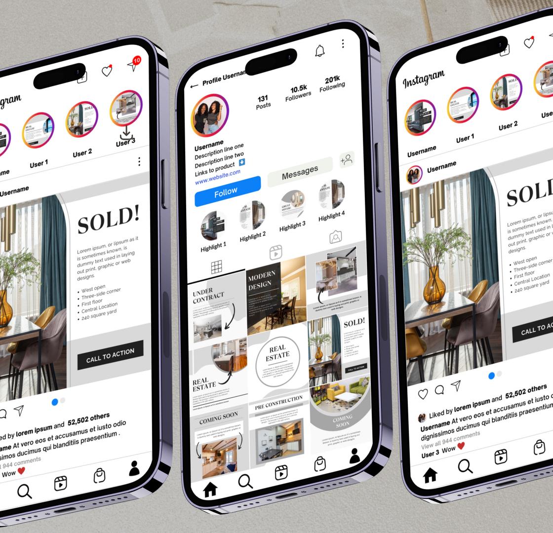 Aesthetic Real Estate Instagram Post Template, Editable Social Media ...
