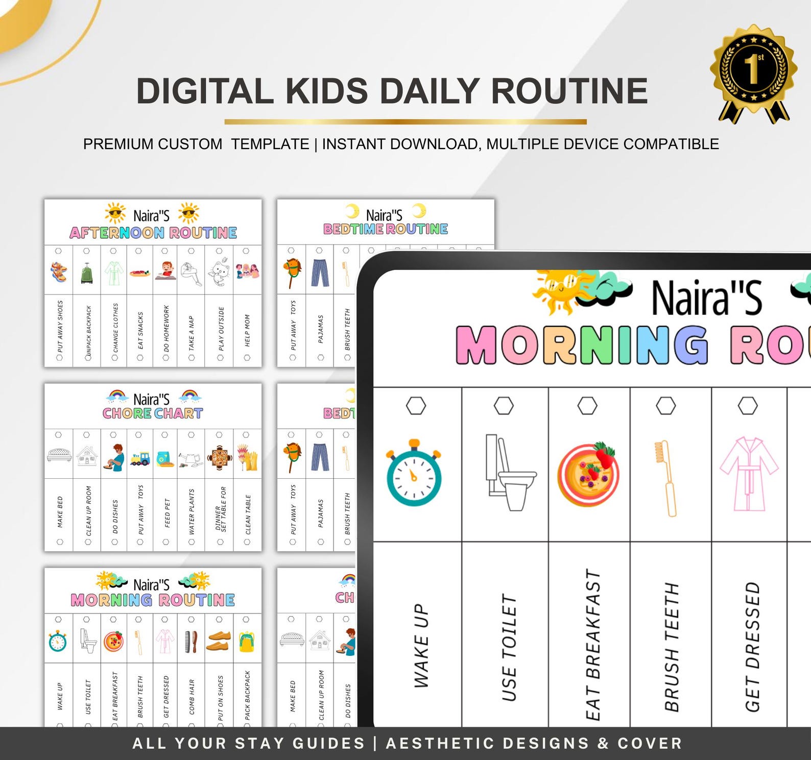 Kids Routine Flip Chart PDF | Printable Daily Task Tracker | Visual ...
