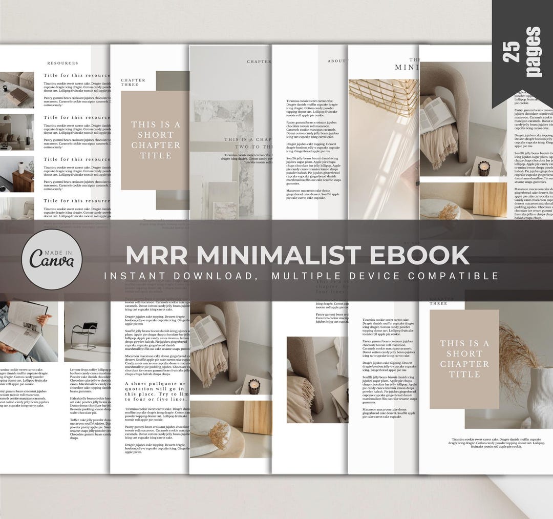 Minimalist Ebook Template: Canva Workbook, Course Guide (MRR) (PDF Download - Etsy