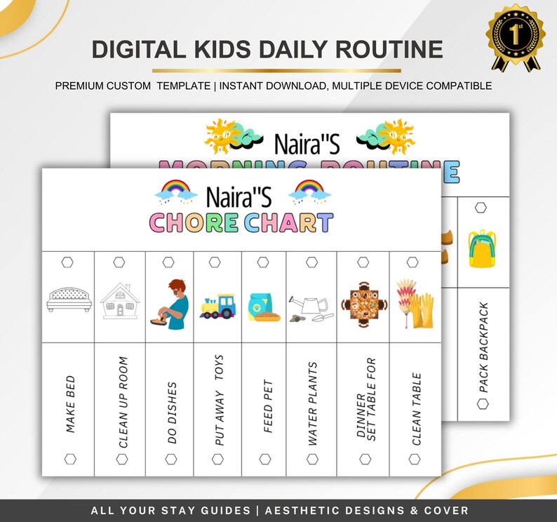 Kids Routine Flip Chart PDF | Printable Daily Task Tracker | Visual ...
