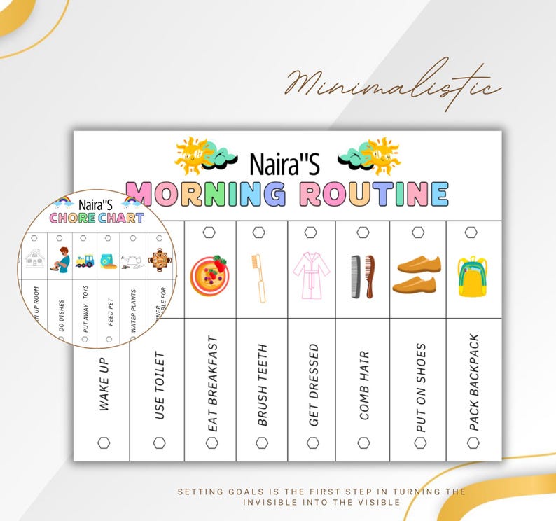 Kids Daily Routine Chart: Visual Task Tracker (PDF) - Etsy