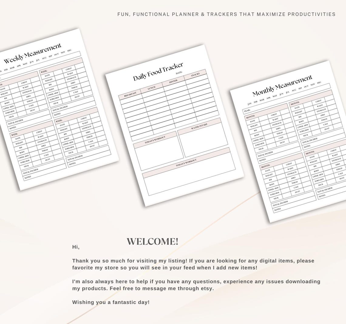Weight Loss Tracker Printable Fitness Planner Diet Tracker, Progress ...