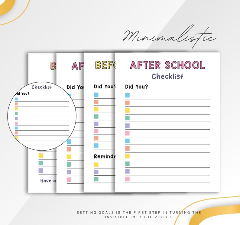 Kids Daily Checklist: Before & After School Routine (canva Template) - Etsy
