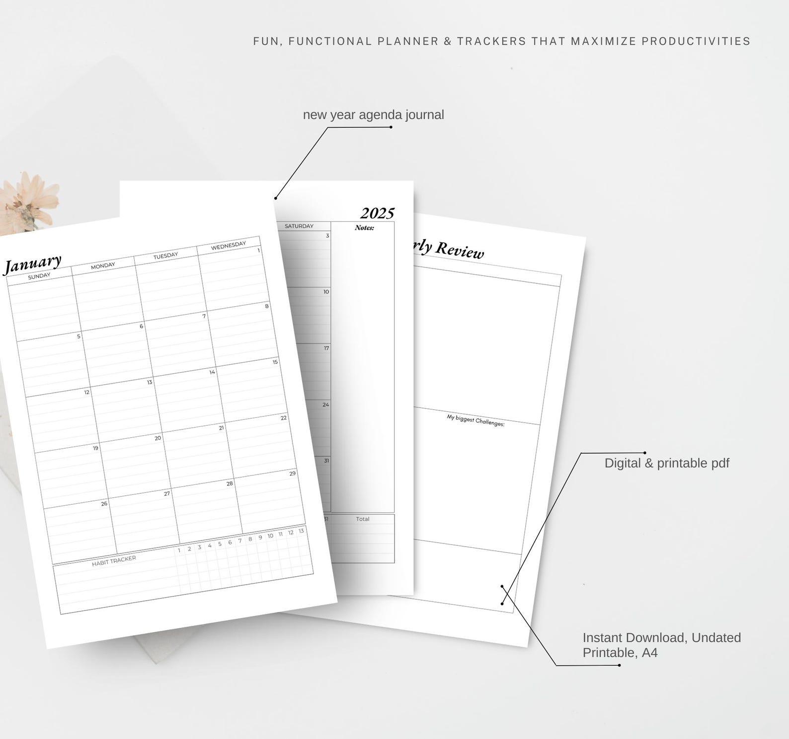 New Year Agenda Journal | Printable 2025 Planner | Goal Setting ...