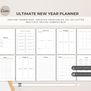 New Year Agenda Journal | Printable 2025 Planner | Goal Setting ...
