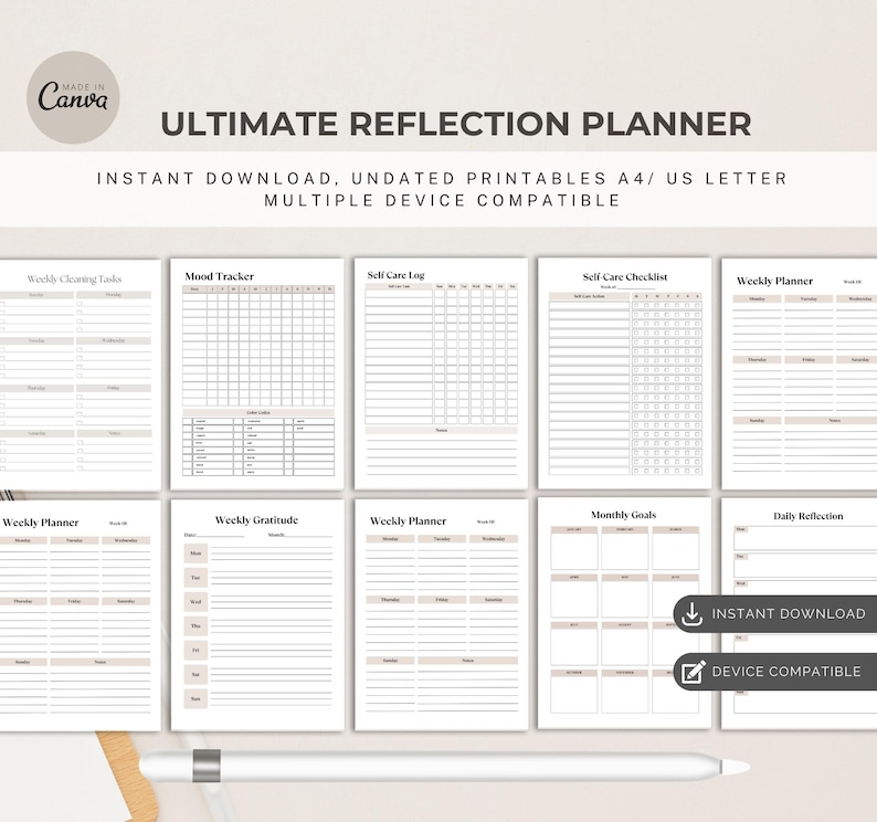2025 Reflection Planner | Printable Self-reflection Journal | Year-end ...