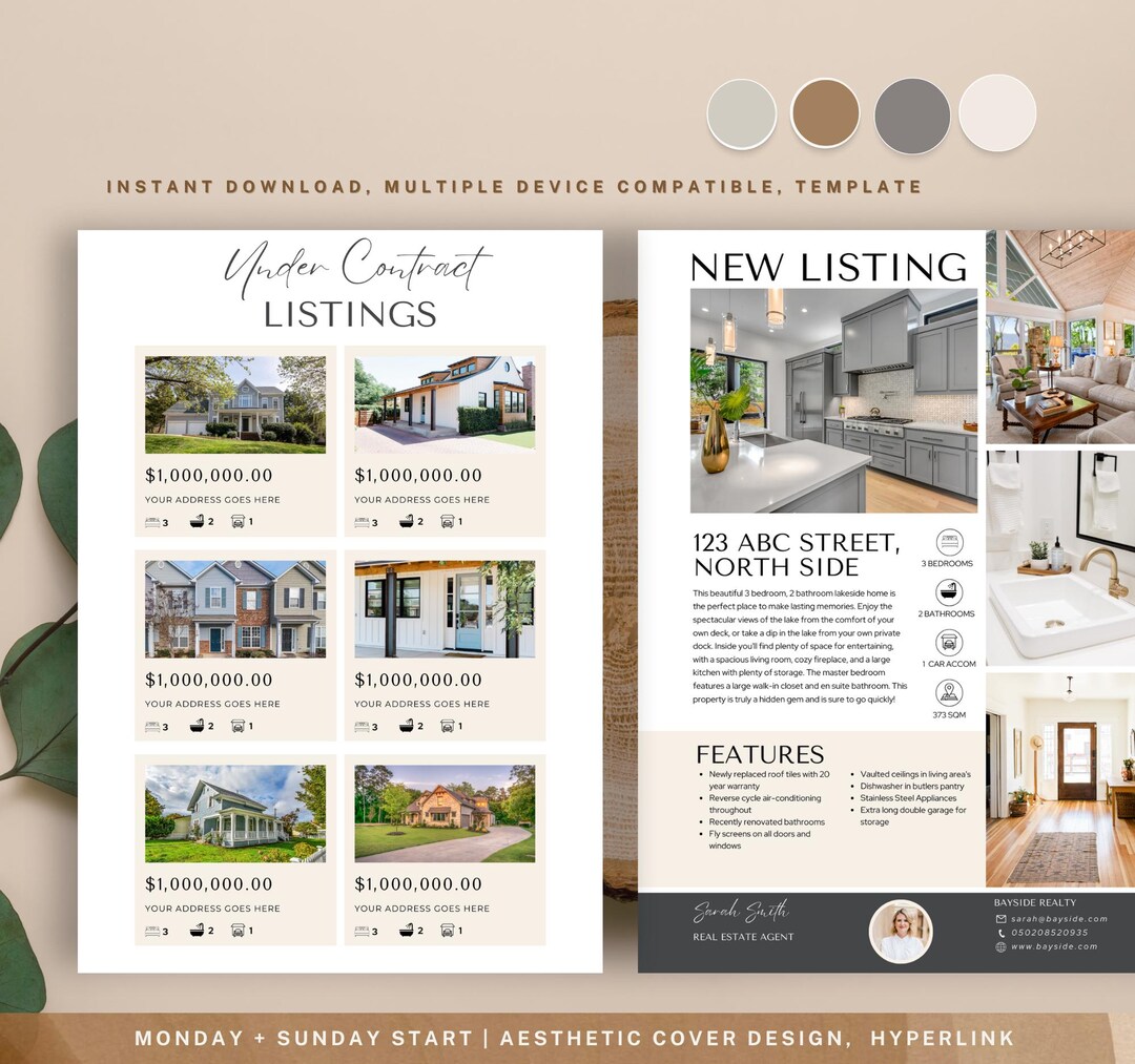 Editable Real Estate Flyer Bundle: Realtor Marketing Templates (canva ...