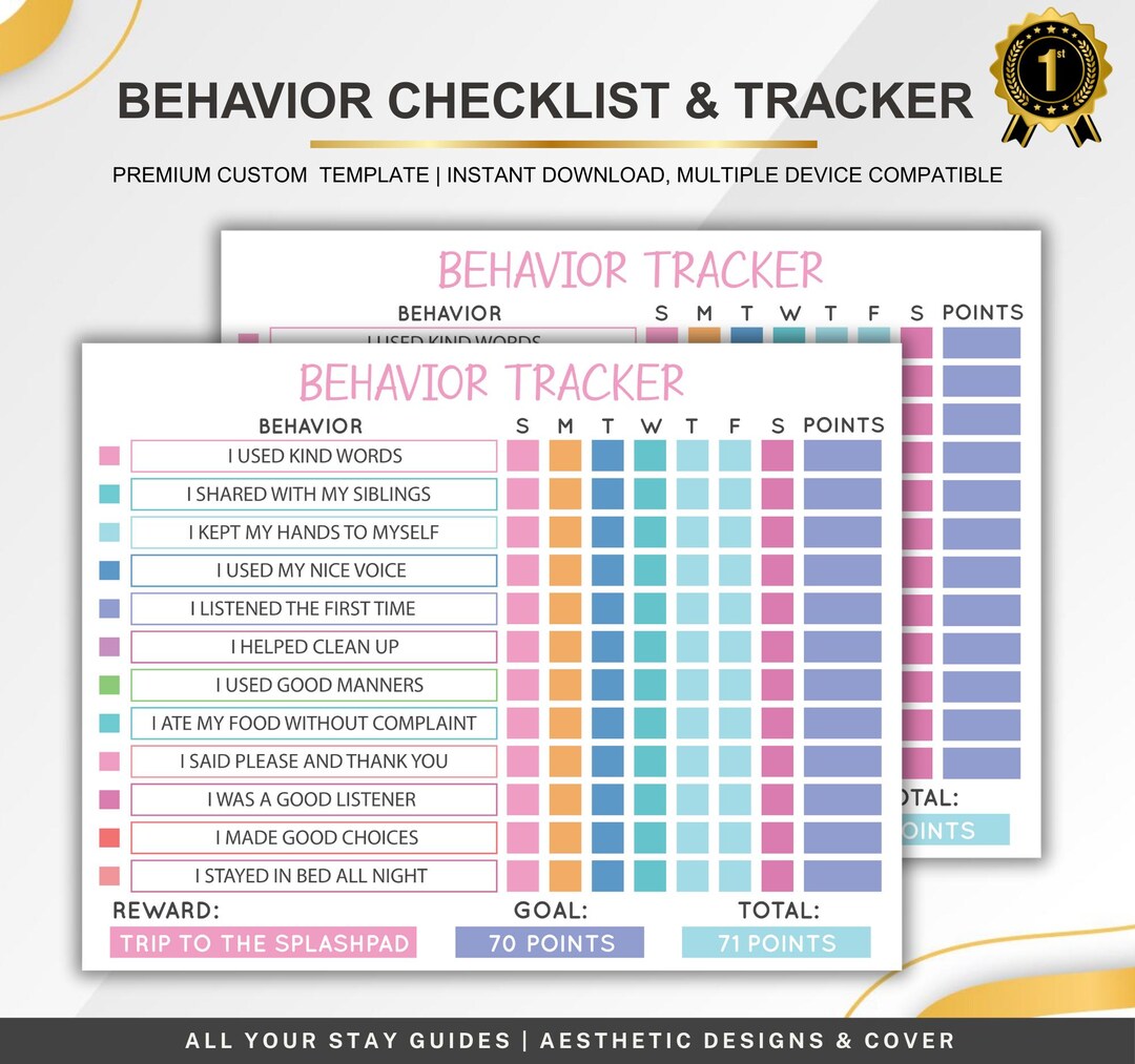 Kids Reward Chore Chart Printable | Editable Checklist, Screen Time ...