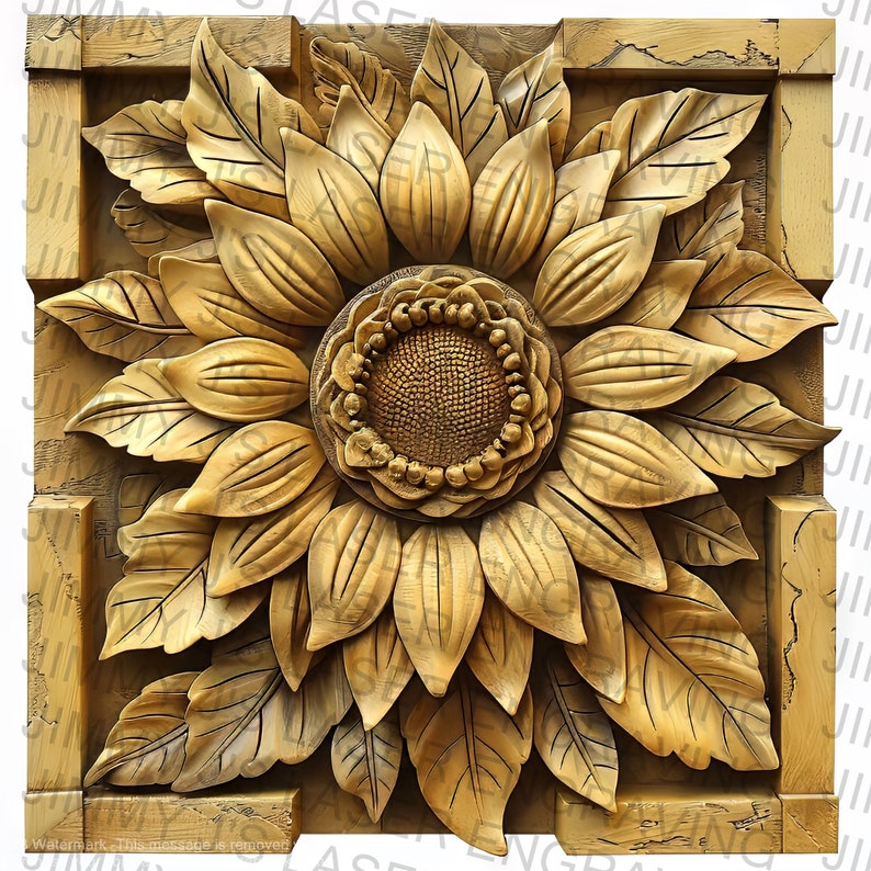 3D LASER ILLUSION, Sunflower - Etsy