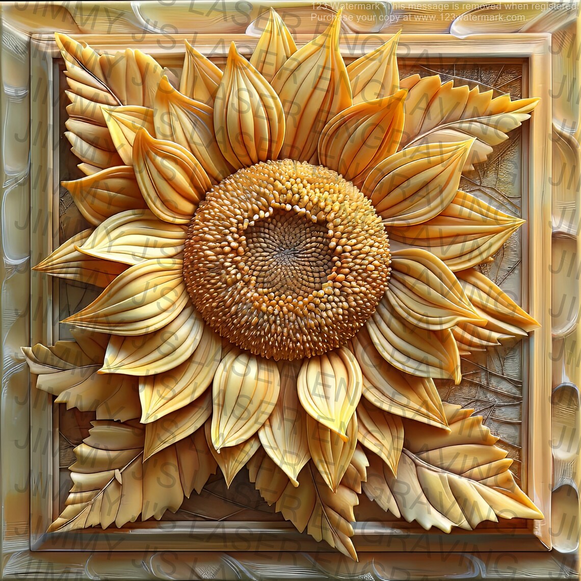 3D LASER ILLUSION, Sunflower - Etsy