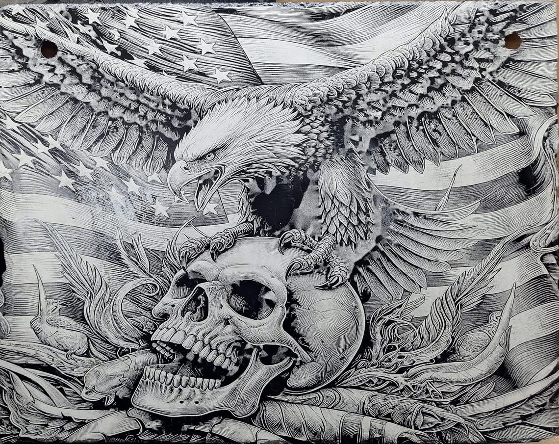 3D ILLUSION Eagle, Laser Engraving - Etsy
