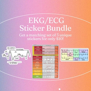 EKG Sticker Bundle: Medical Cheat Sheet, QRS Complex - Set of 3 - Etsy