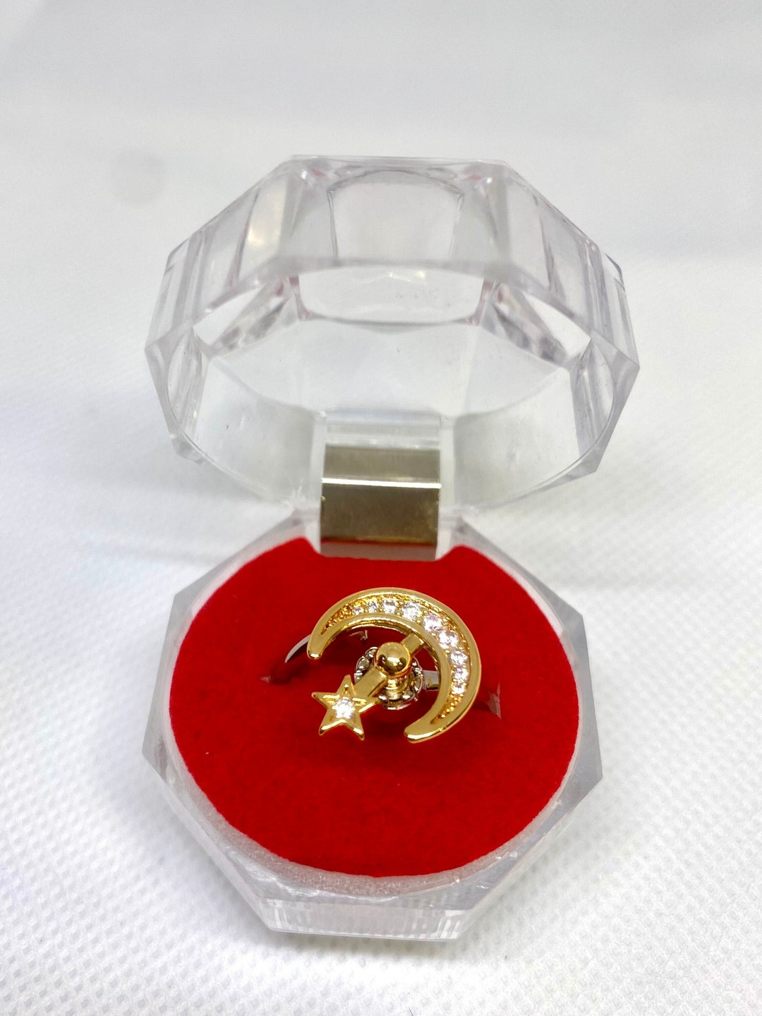 Rotating Star & Moon Fidget Ring adjustable - Etsy