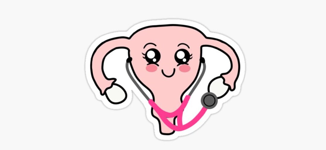 Uterus With a Stethoscope Sticker OBGYN Sticker, Obstetrics, Gynecology ...