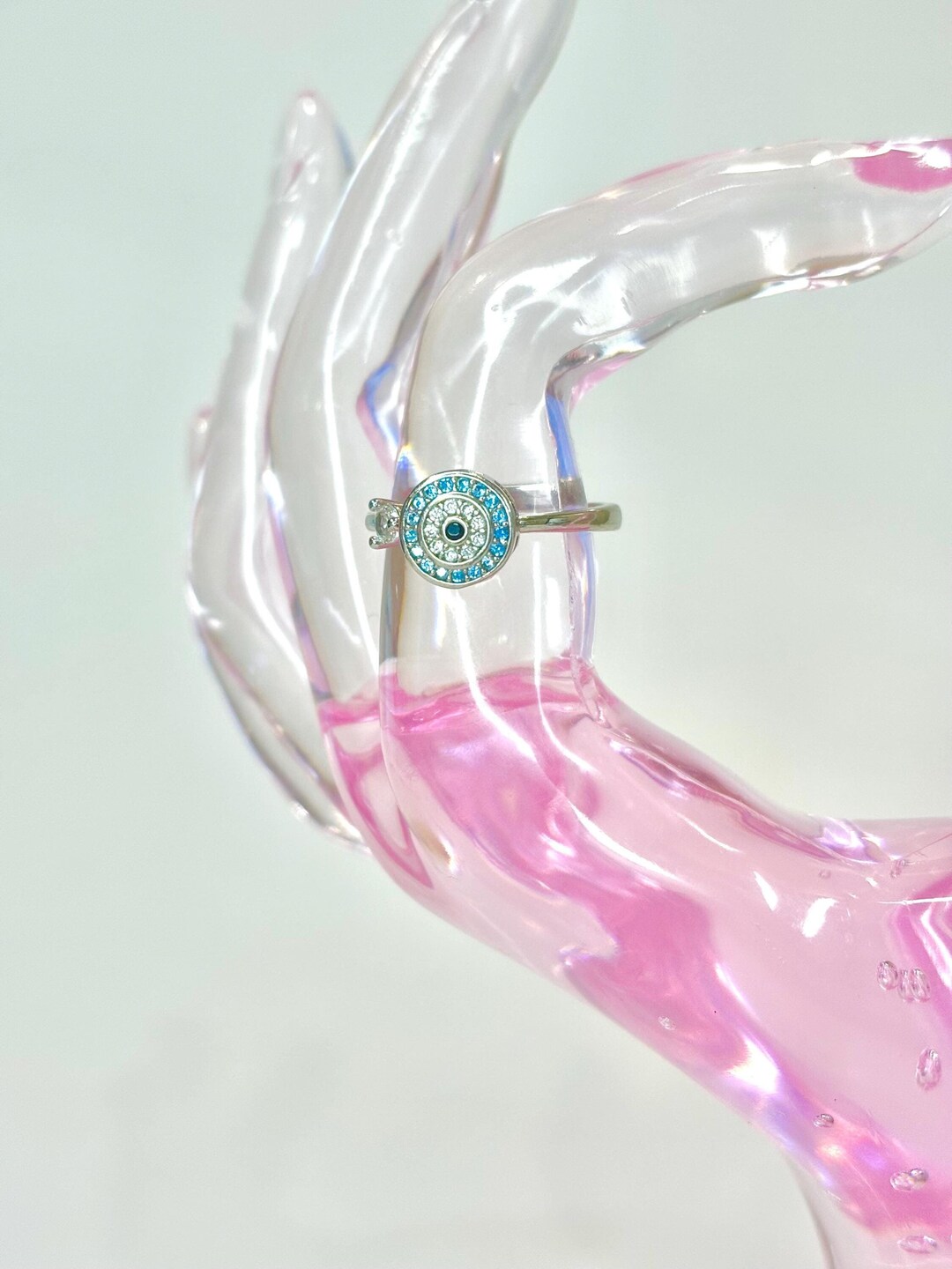 Evil Eye Rotating Ring (adjustable) - Fidget Ring, ADHD Gift, Neurodivergent, Anxiety Relief ...