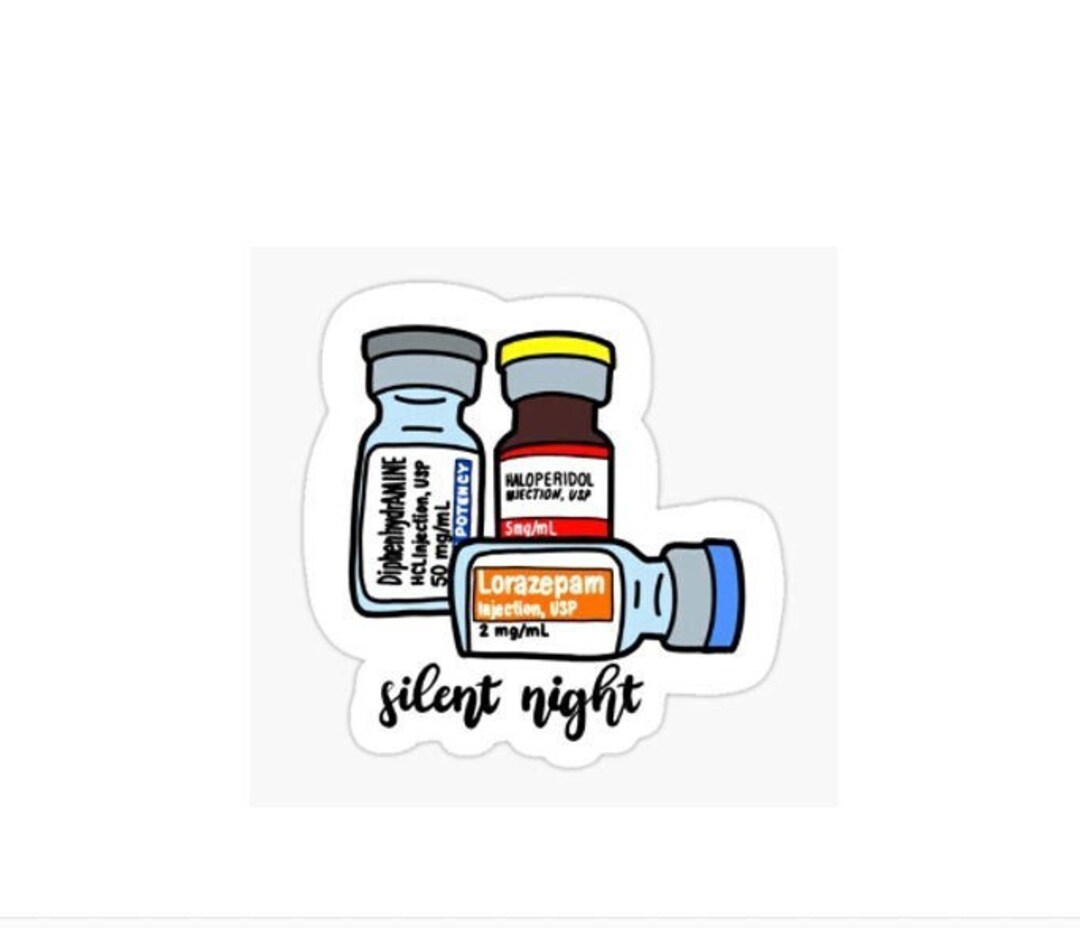 Silent Night Anesthesiologist Sticker Featuring Haloperidol ...