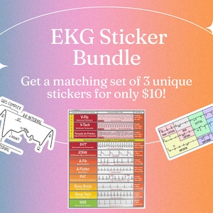 EKG Sticker Bundle: Medical Cheat Sheet, QRS Complex - Set of 3 - Etsy