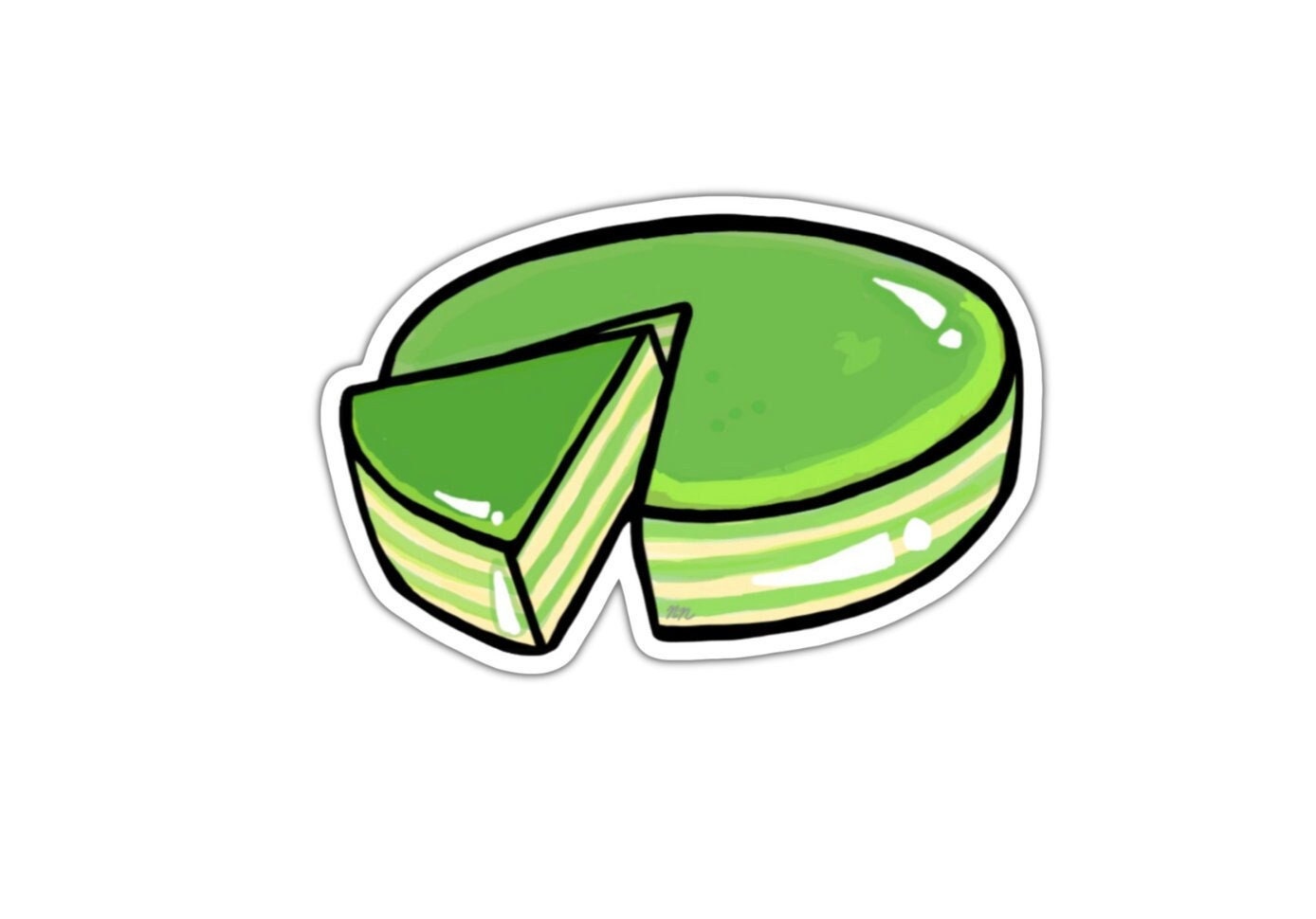 Green Steamed Layer Cake Sticker banh Da Lon Vietnamese Sticker ...