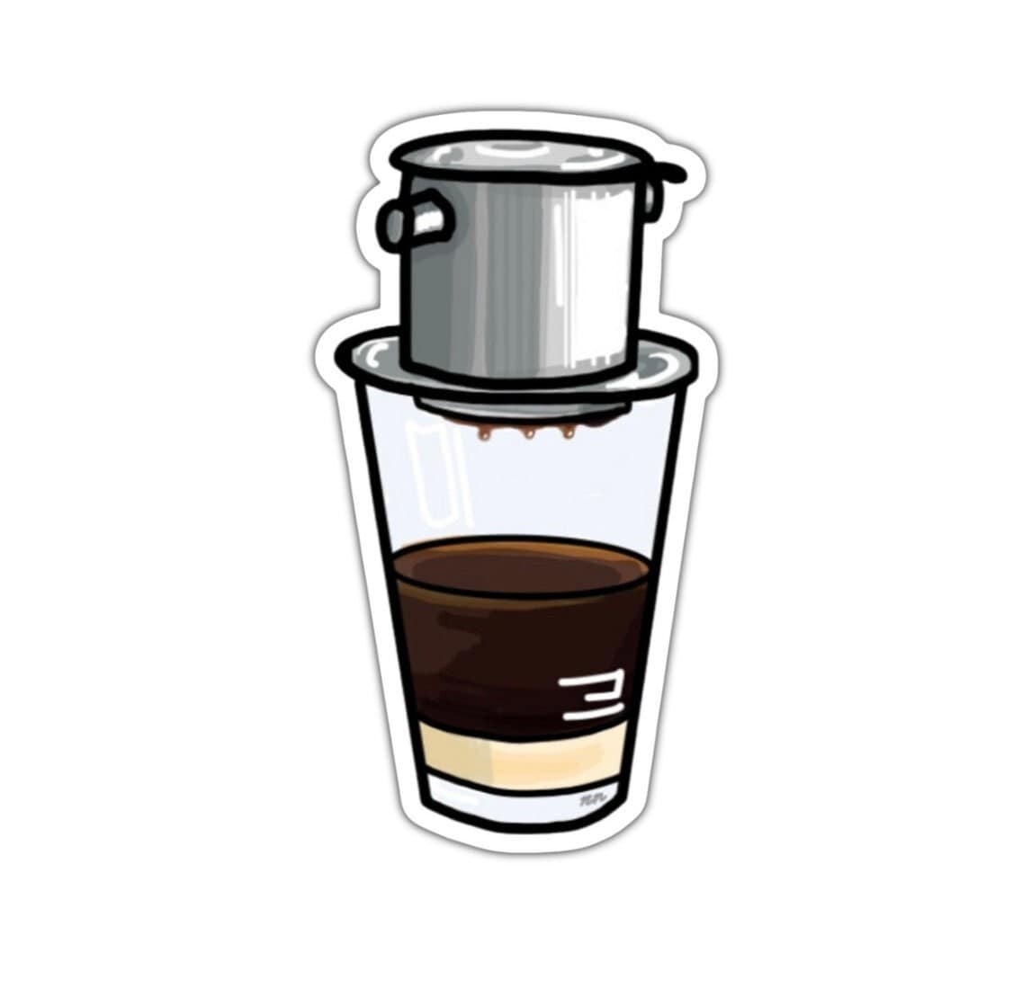 Vietnamese Iced Coffee cafe Sua Da Sticker Vietnamese Sticker ...