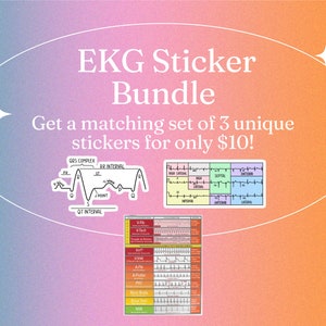 EKG Sticker Bundle: Medical Cheat Sheet, QRS Complex - Set of 3 - Etsy