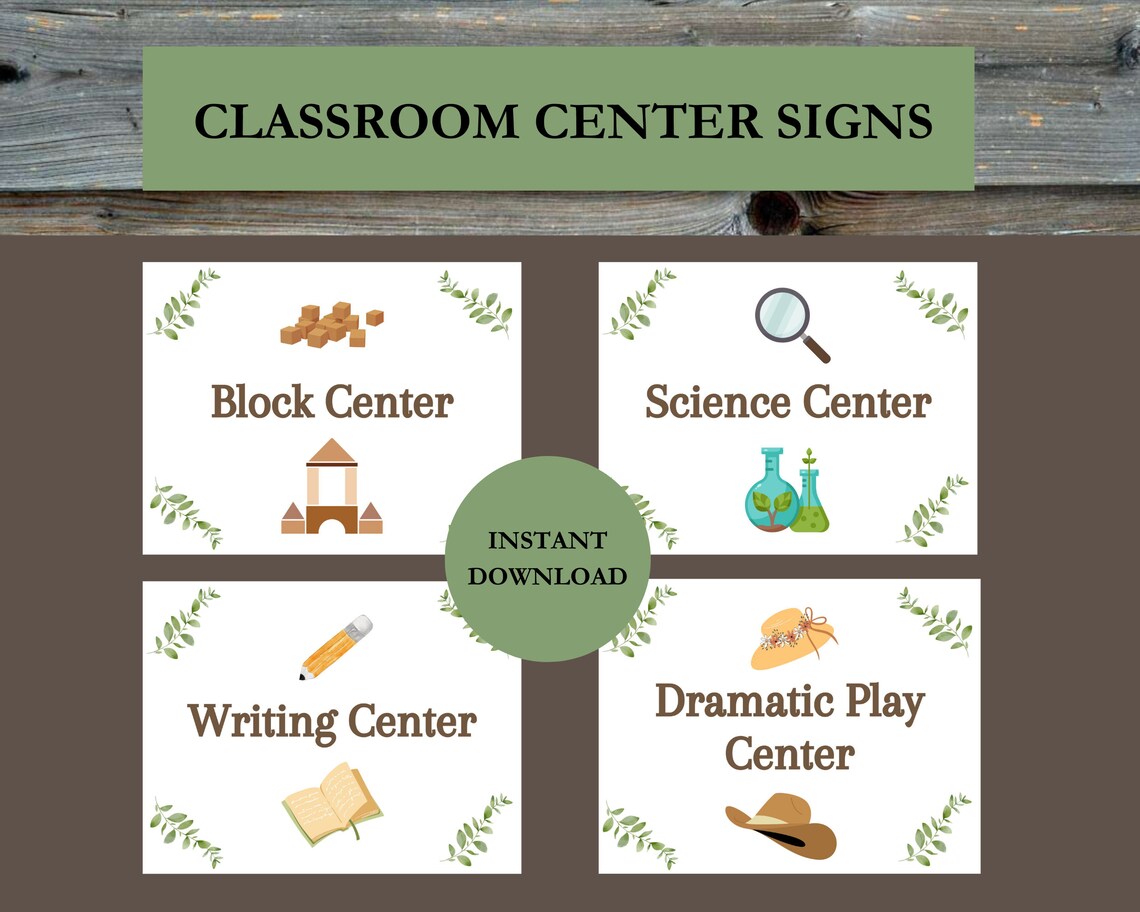 Center Signs Classroom, Classroom Decor, Classroom Signs, Preschool ...