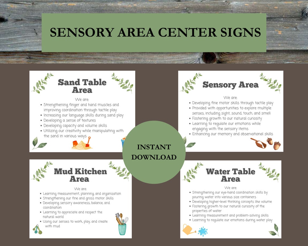 Sensory Center Signs Classroom, Digital Downloads, Sensory Play ...