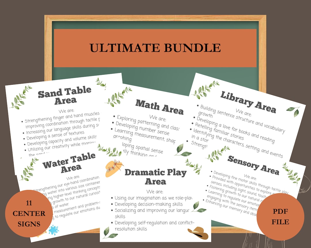 Classroom Center Signs, Digital Downloads, Daycare Signs, Preschool ...