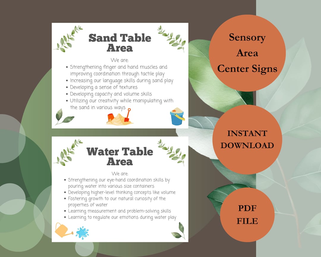 Sensory Area, Center Signs Classroom, Sensory, Digital Downloads ...