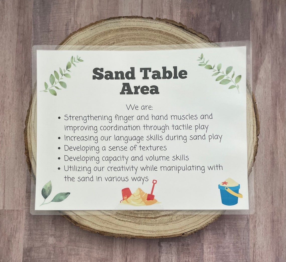 Sensory Center Signs, Digital Download, Sensory Play, Sand Table Area ...