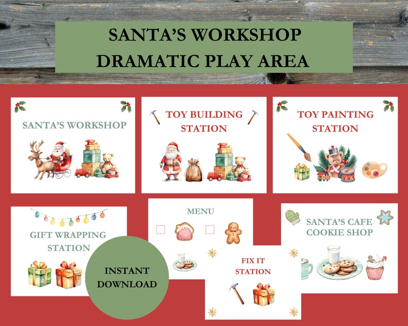 Dramatic Play Area, Santa's Workshop Pretend Play, Daycare Digital ...