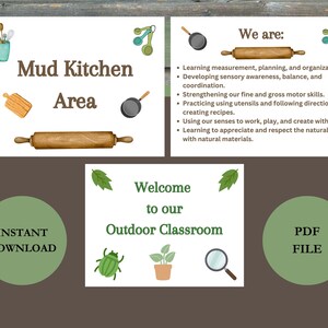 Mud Kitchen Signs/ Mud Kitchen/ Preschool Printable/ Outdoor/ Nature ...