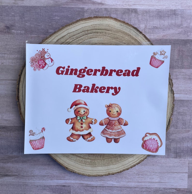 Gingerbread Bakery, Dramatic Play, Digital Download, Daycare Printable ...