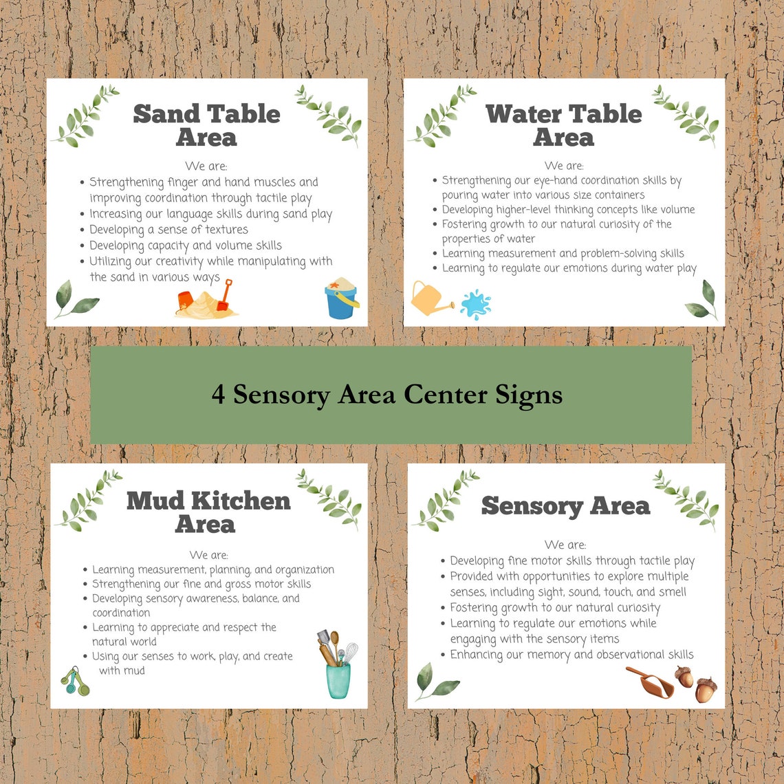 Sensory Area, Center Signs Classroom, Sensory, Digital Downloads ...