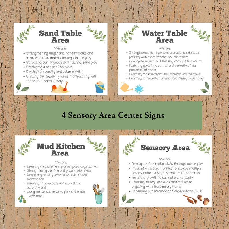 Sensory Area, Center Signs Classroom, Sensory, Digital Downloads ...