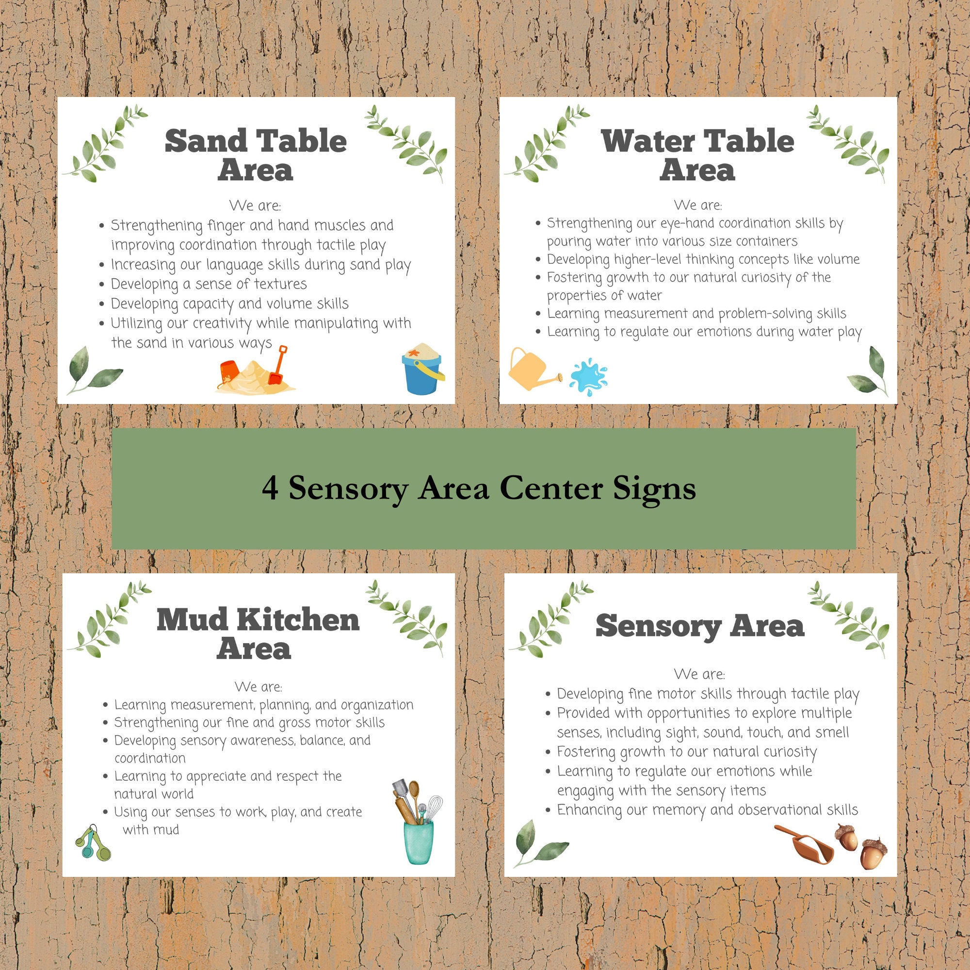 Sensory Area, Center Signs Classroom, Sensory, Digital Downloads ...