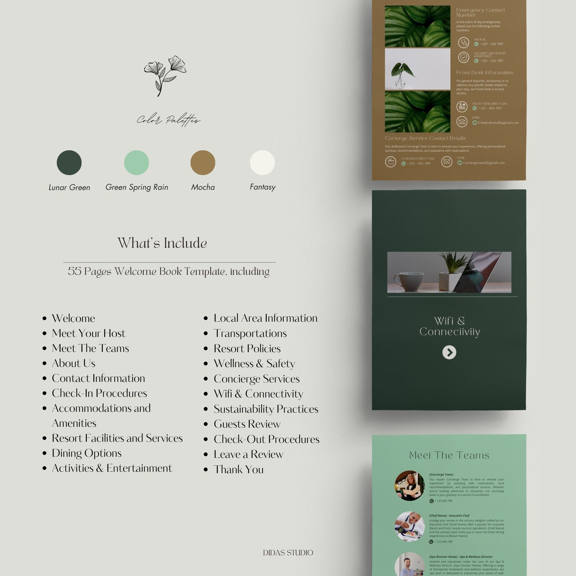 Modern Seaside Private Resort Welcome Guest Book Template, Elegant ...