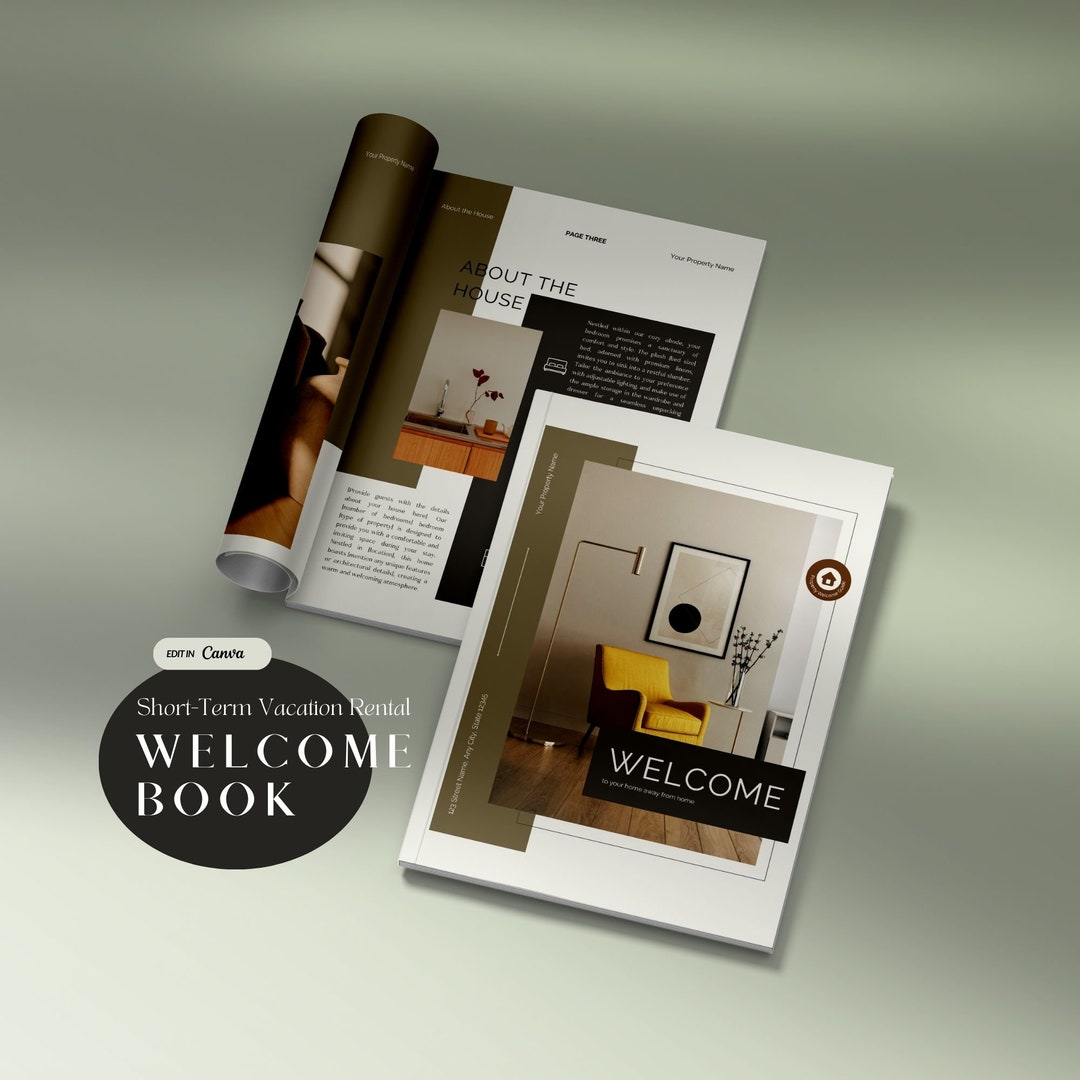 Modern Airbnb Welcome Book Template, Elegant Welcome Guest Book, Short ...