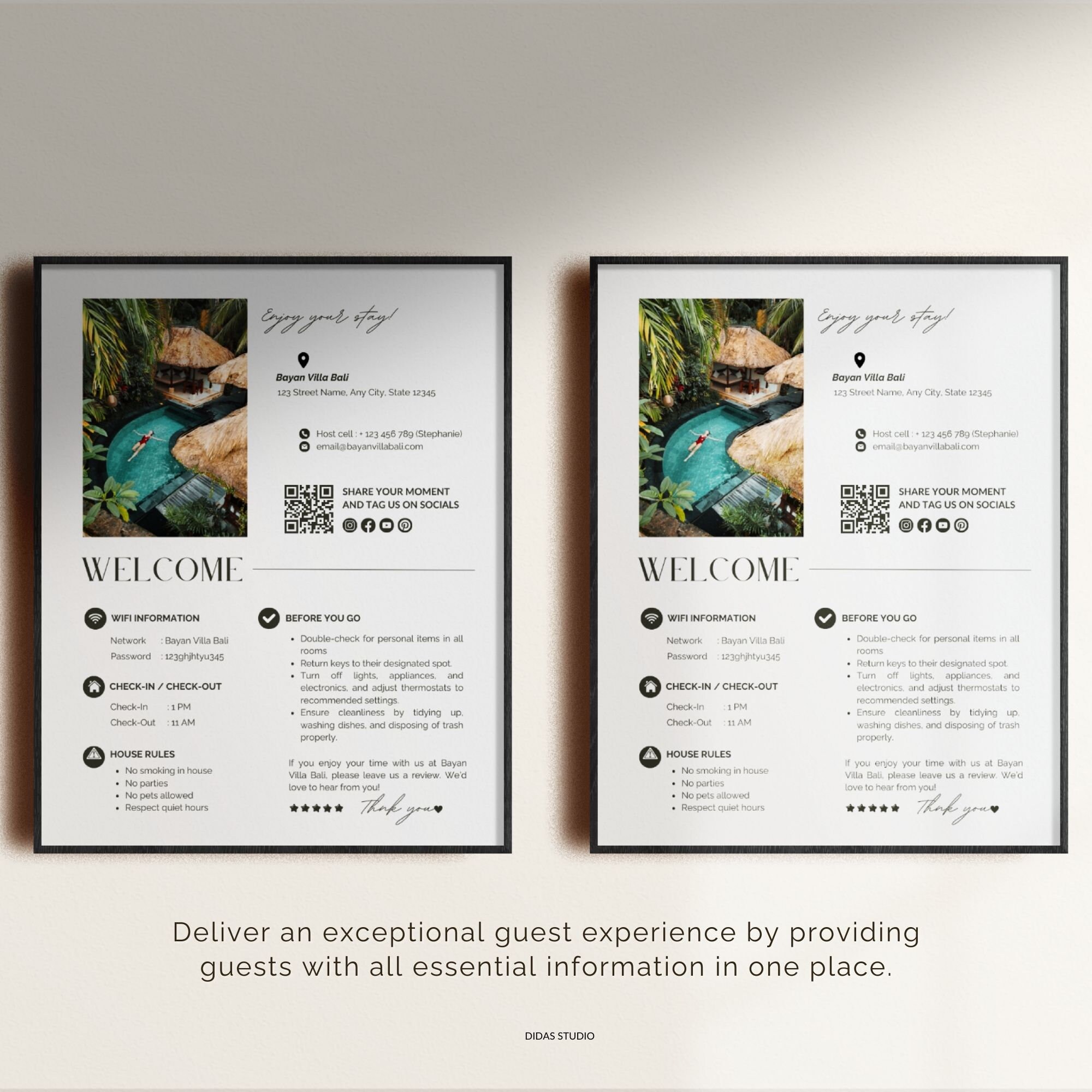 Airbnb Welcome Sign Template, Printable Sign for Rental Host, Vacation ...