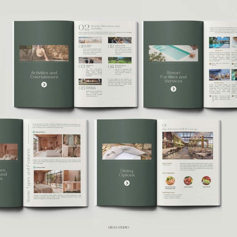 Modern Seaside Private Resort Welcome Guest Book Template, Elegant ...