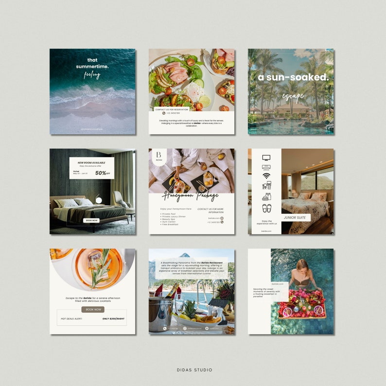 Luxury Resort and Hotel Instagram Posts, Editable Property Social Media ...