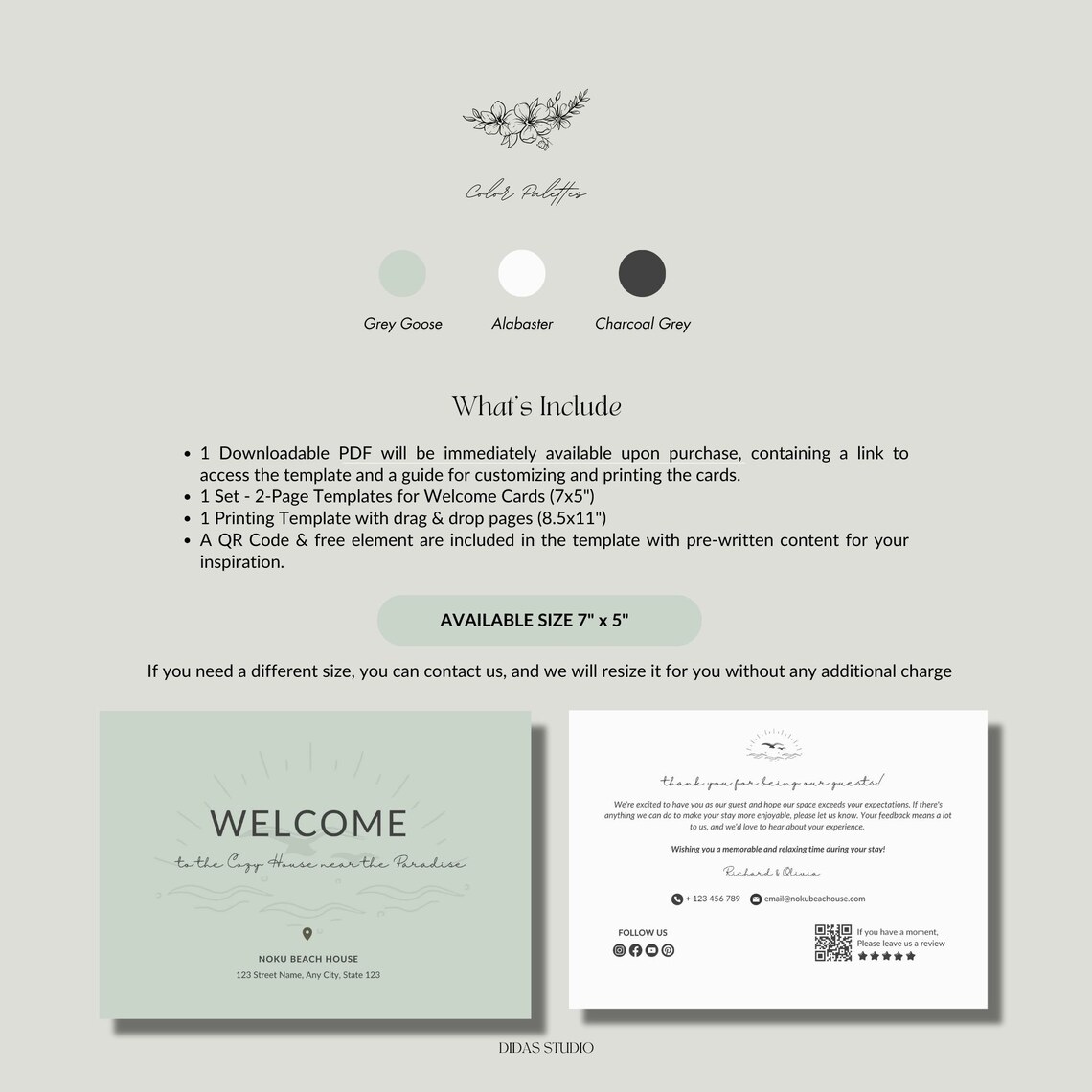 Beach House Guests Welcome Card Template, Airbnb Welcome Note, Vacation ...