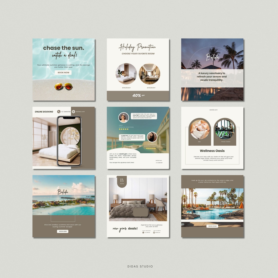 Luxury Resort and Hotel Instagram Posts, Editable Property Social Media ...