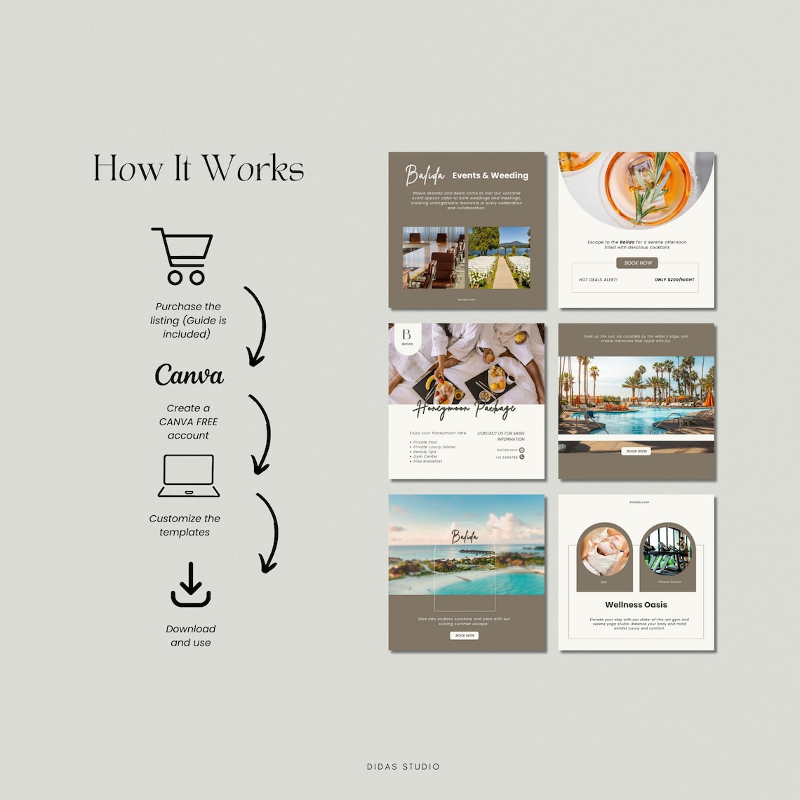 Luxury Resort and Hotel Instagram Posts, Editable Property Social Media ...