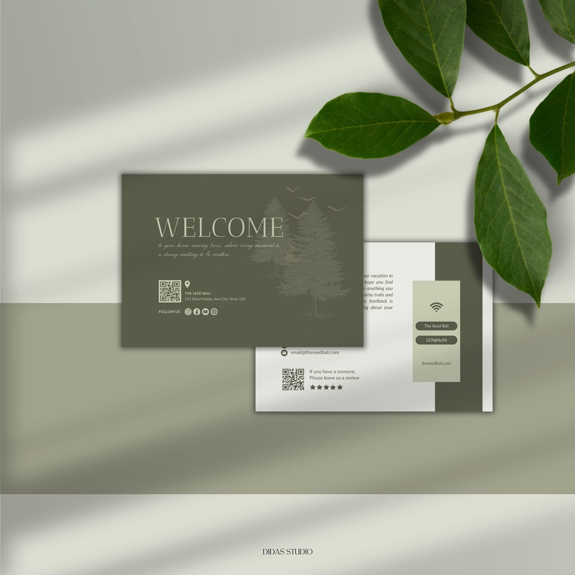 Wood Cabin Guests Welcome Card Template, Airbnb Welcome Note, Vacation ...