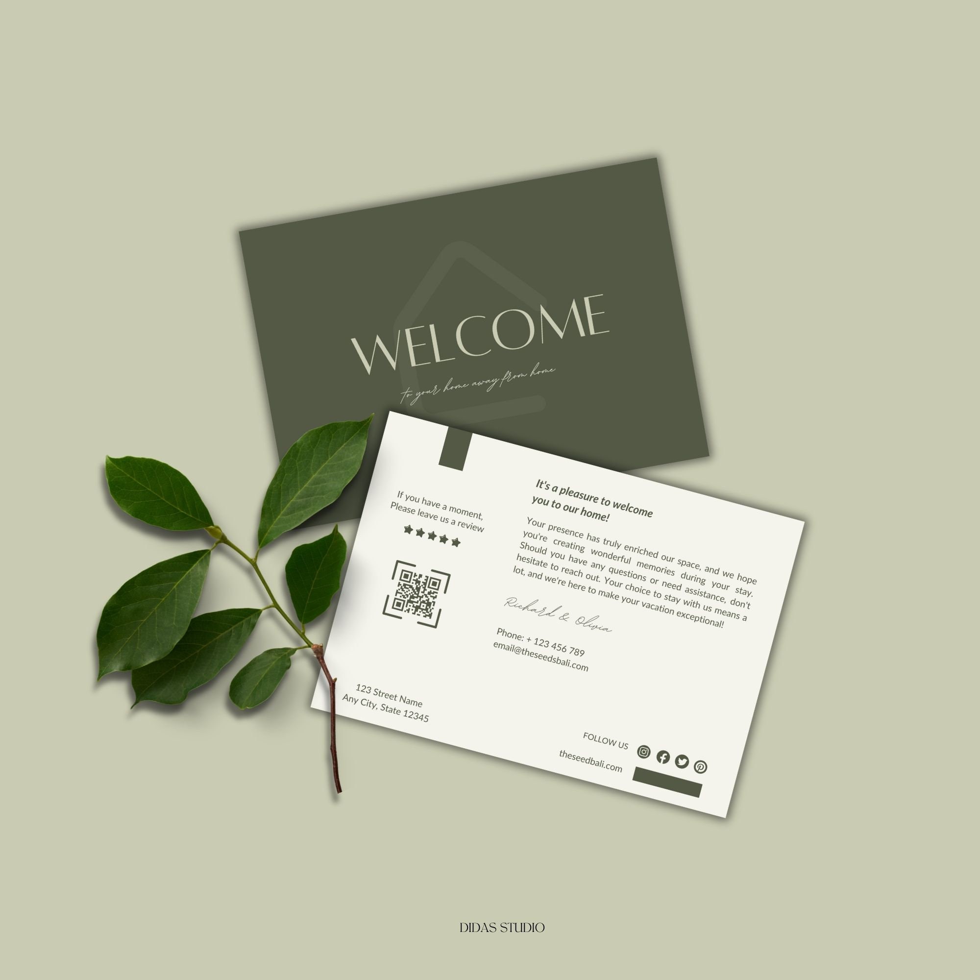 Airbnb Host Editable Welcome Card Template, Vacation Rental Welcome ...