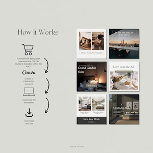 Modern Minimal Luxury Hotel Instagram Posts, Hotel Social Media Content ...