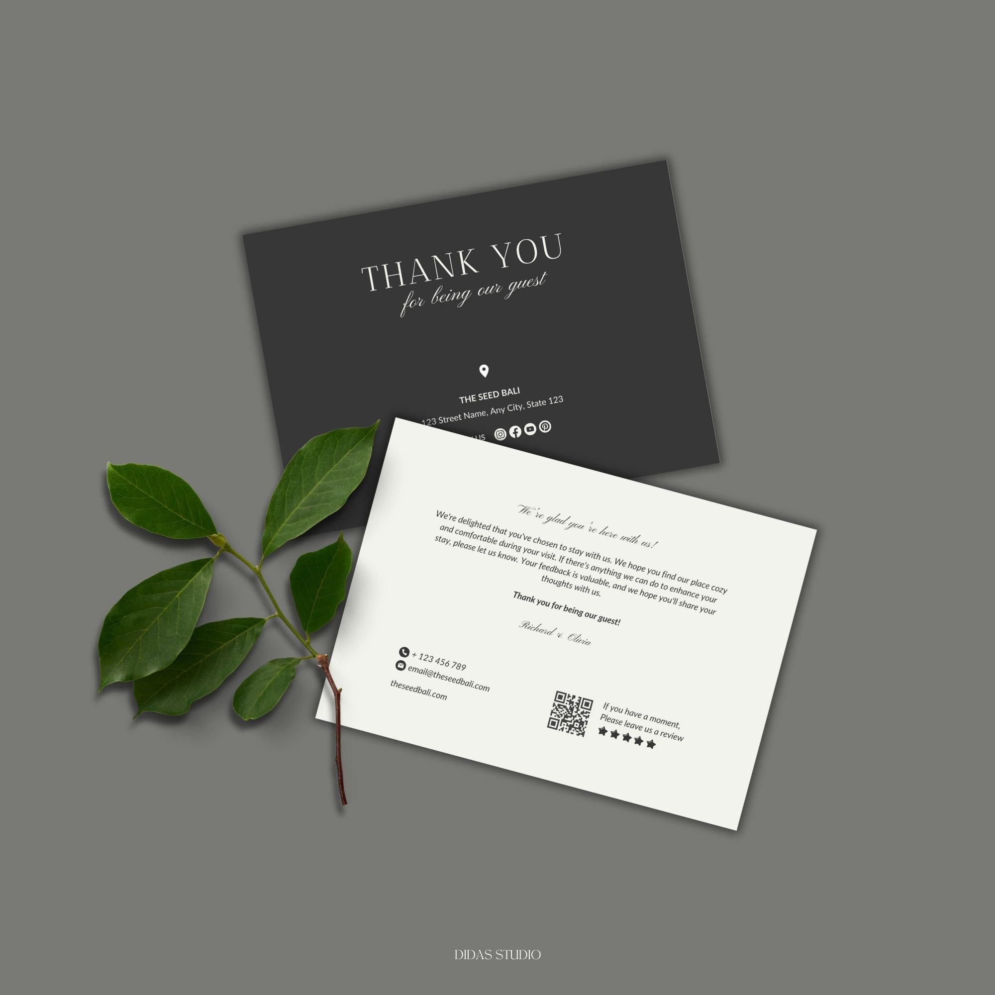 Guests Thank You Card Template, Guests Thank You Note, Vacation Rental ...