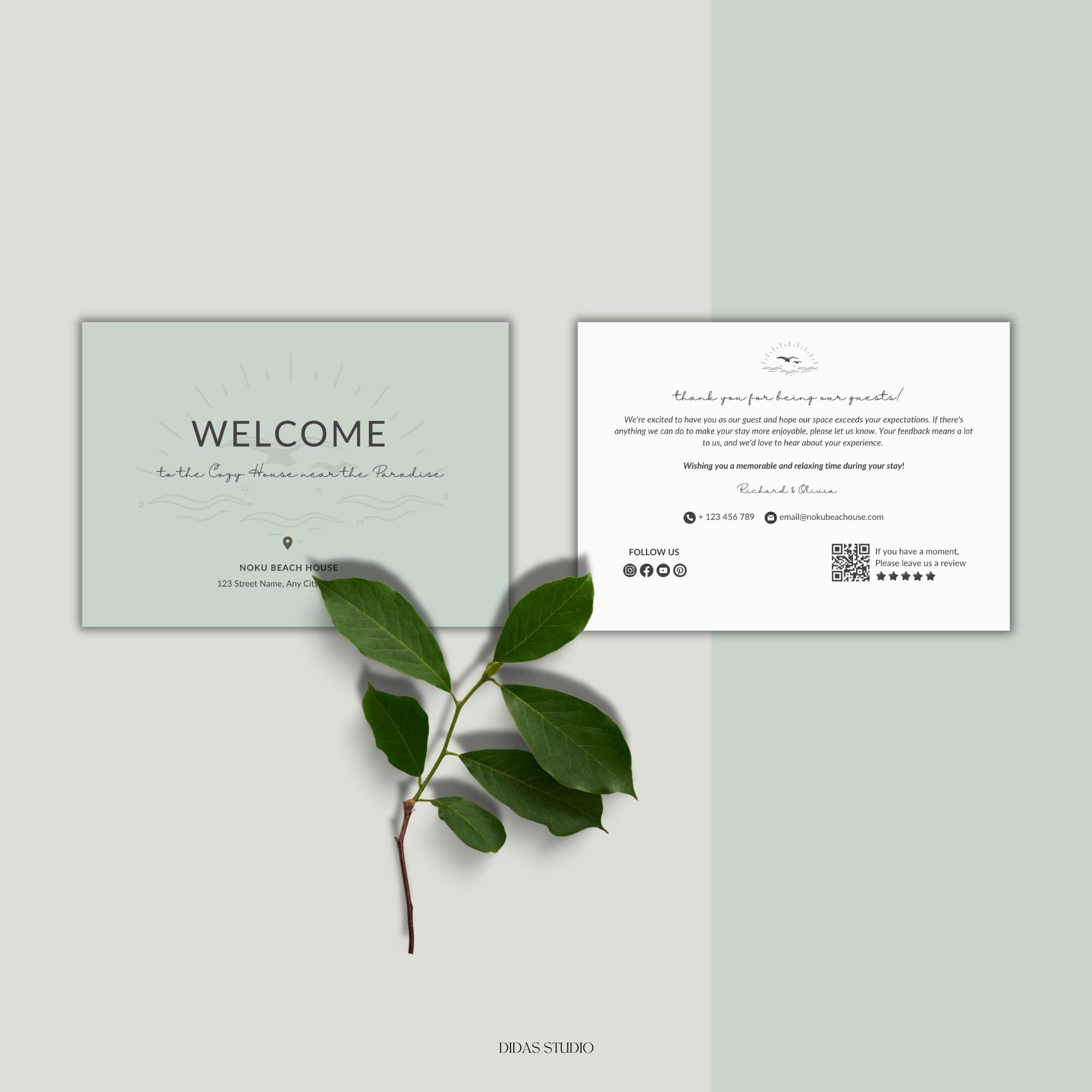 Beach House Guests Welcome Card Template, Airbnb Welcome Note, Vacation ...